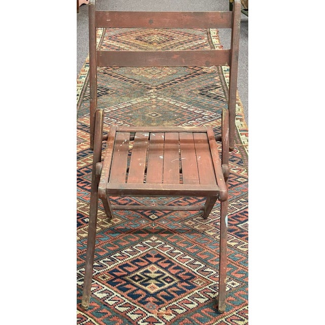 Early Wood Folding Chair | Chairish