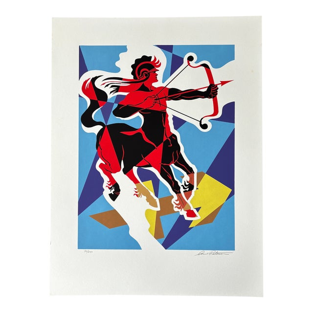 1960s Signed Horoscope Print by Arne Peterson, Sagittarius | Chairish