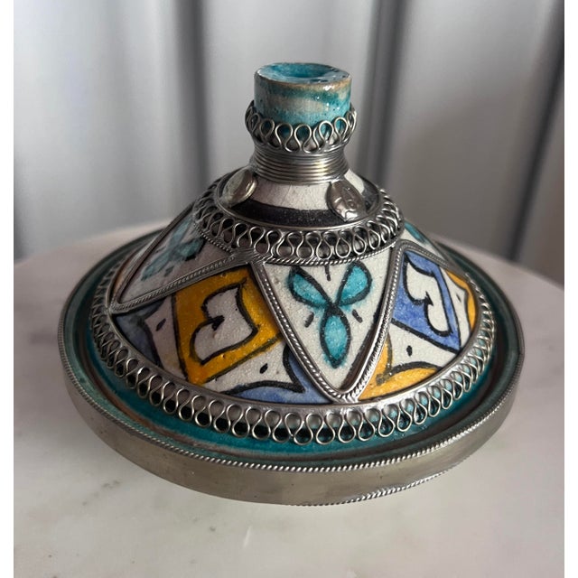 1990s Mini Moroccan Tagine With Nickel Silver Details Made in Morocco ...
