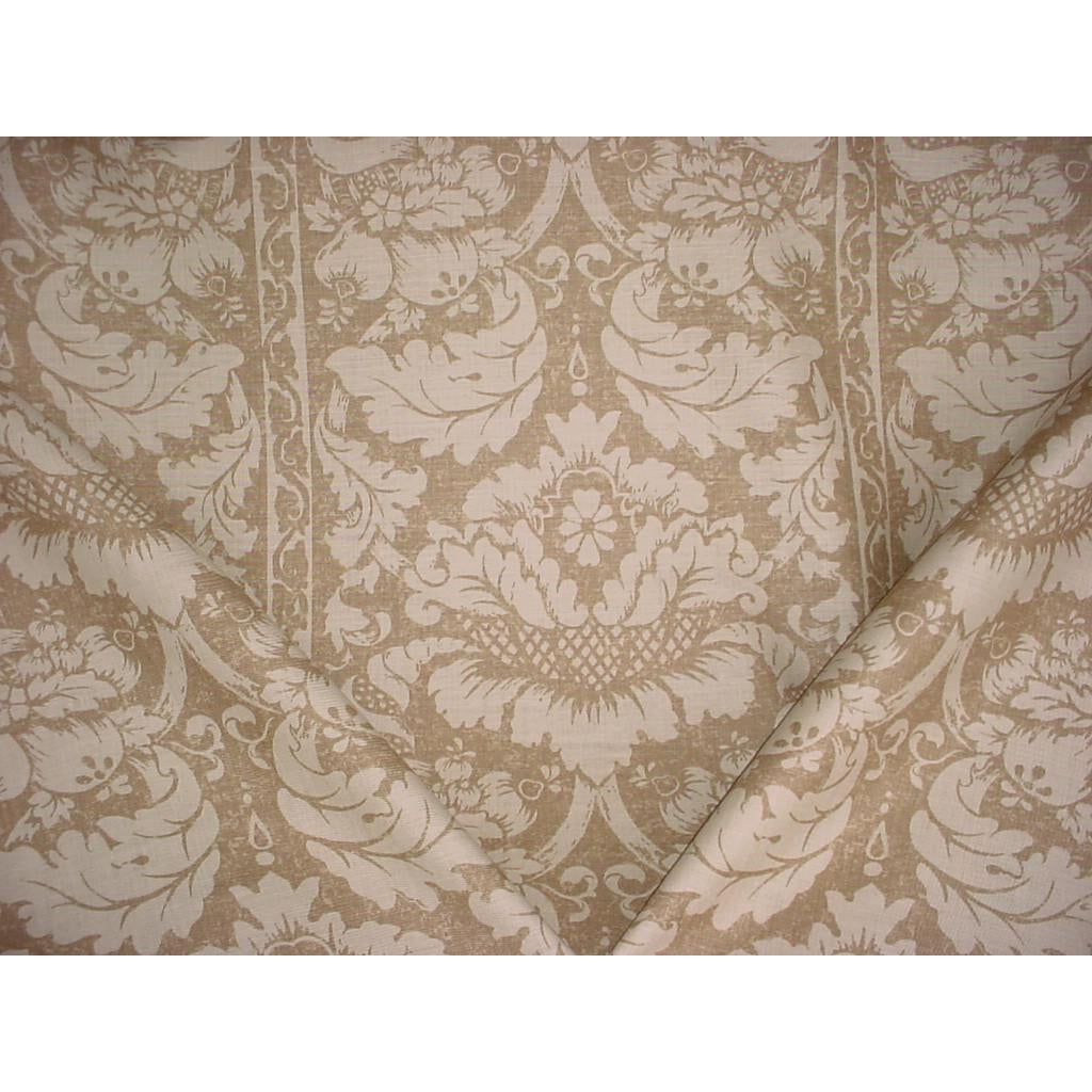 Brunschwig Et Fils Elgin Damask in Coffee - Lotus Floral Linen Hand ...