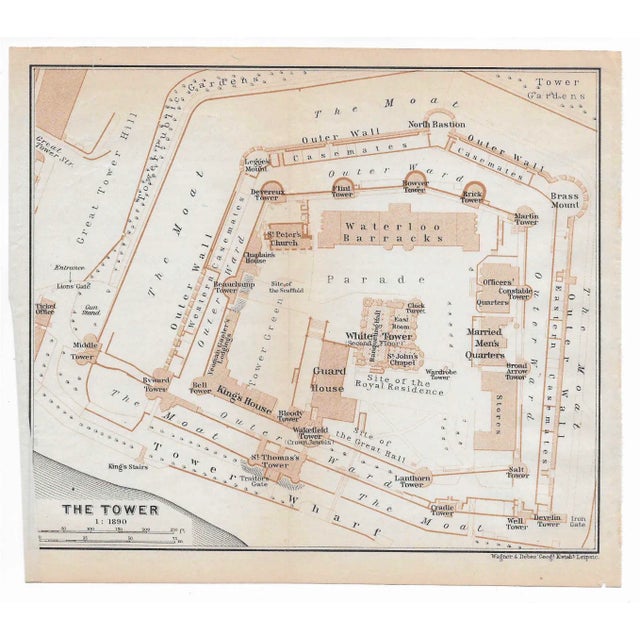 1911 Tower of London Map and Architectural Plan | Chairish