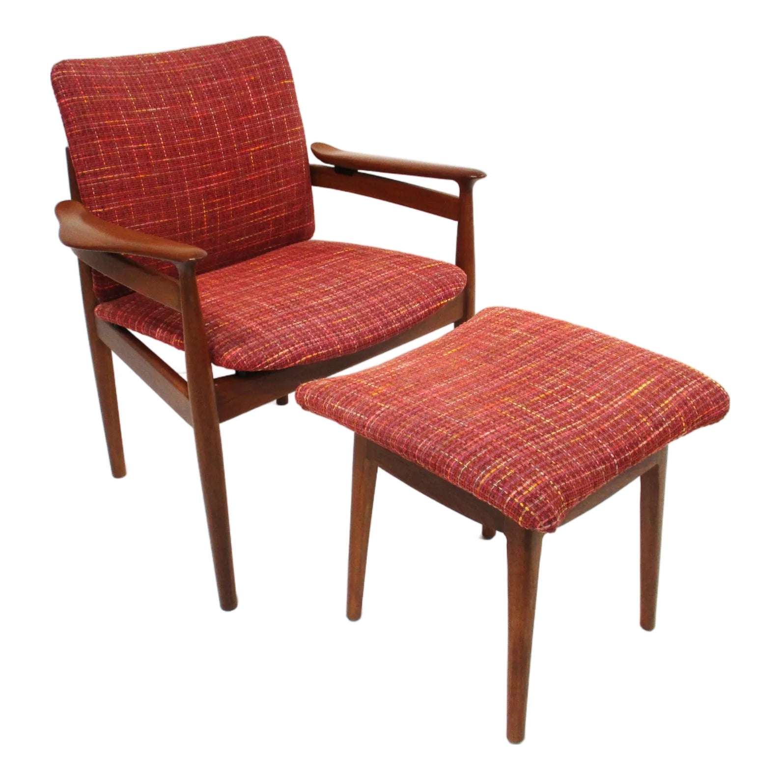 Finn Juhl 192 Lounge Chair and Ottoman for John Stuart Denmark | Chairish