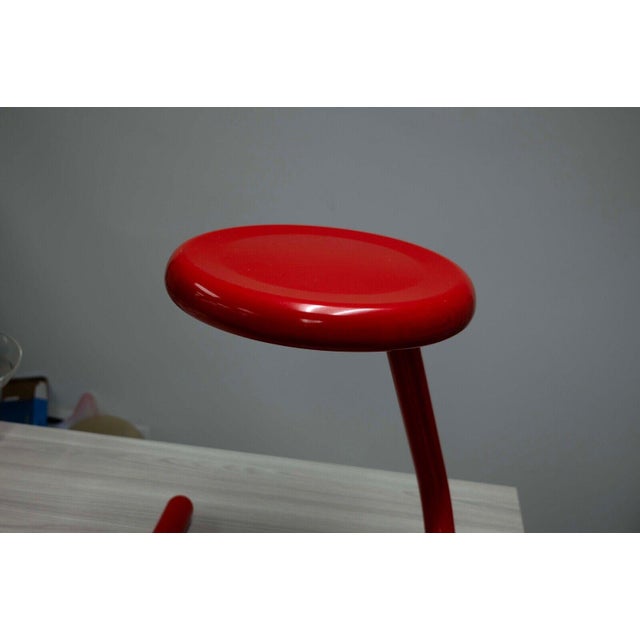 Kinetics Red Paperclip Stool Contemporary Modern Post Modern | Chairish