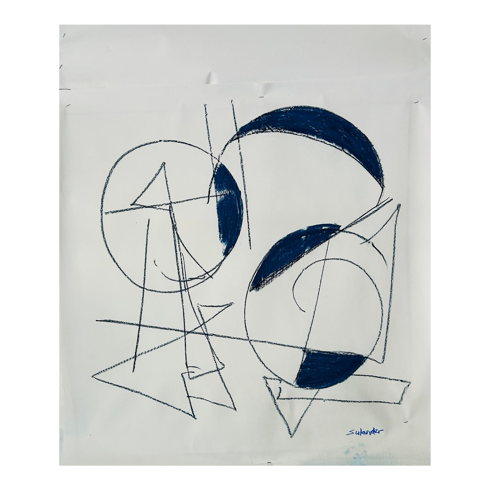 Blue Geometry an Architectural Abstract Expressionist Work by Erik ...