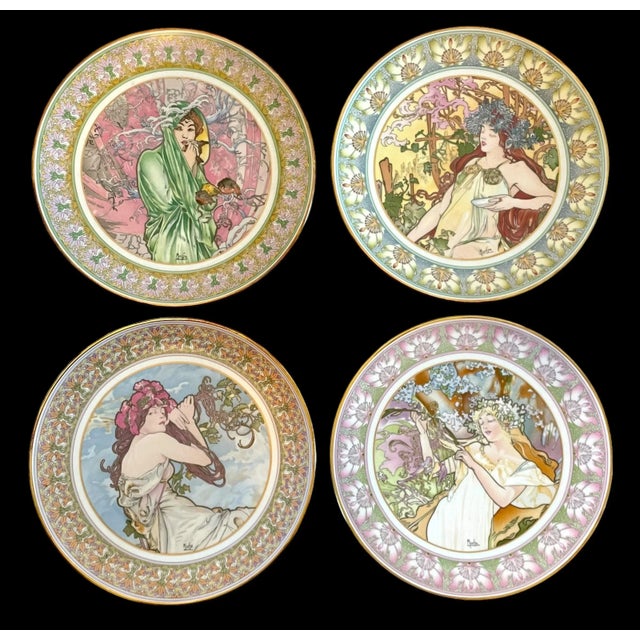 Alphonse Mucha's "Woman of Spring, Summer, Fall & Winter”. Set of 4 ...