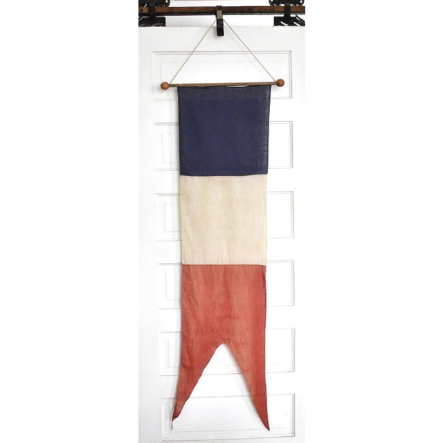Antique French Tricolor Swallowtail Pennant Guidon Flag | Chairish