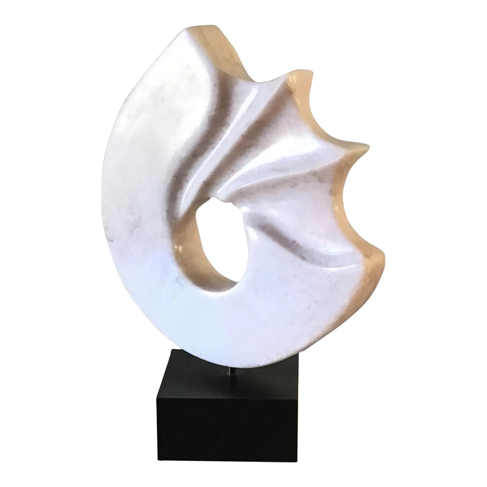 Alabaster Stone Abstract Sculpture, by Carolyn Beard, 1985 | Chairish