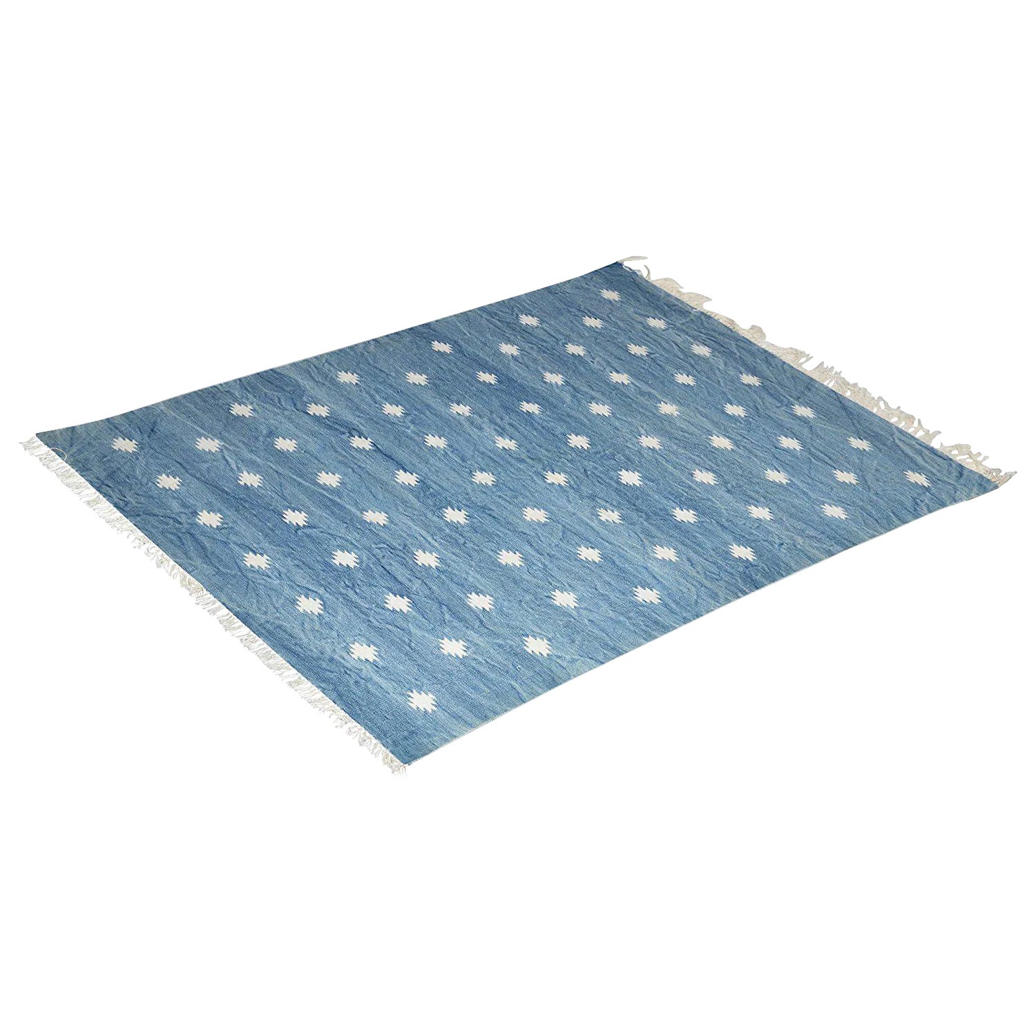 Iris Rug, 10x14, Blue & White | Chairish