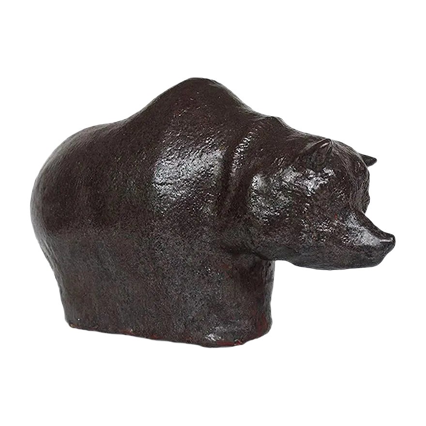 Large German Textured Glaze Ceramic Bear Sculpture by Rudi Stahl, 1970s ...