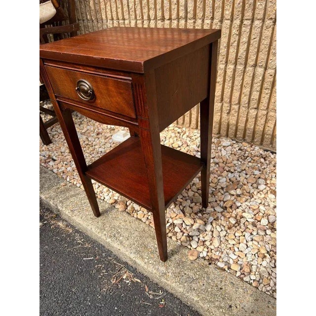 Vintage Federal Style Mahogany One Drawer Side Table. | Chairish