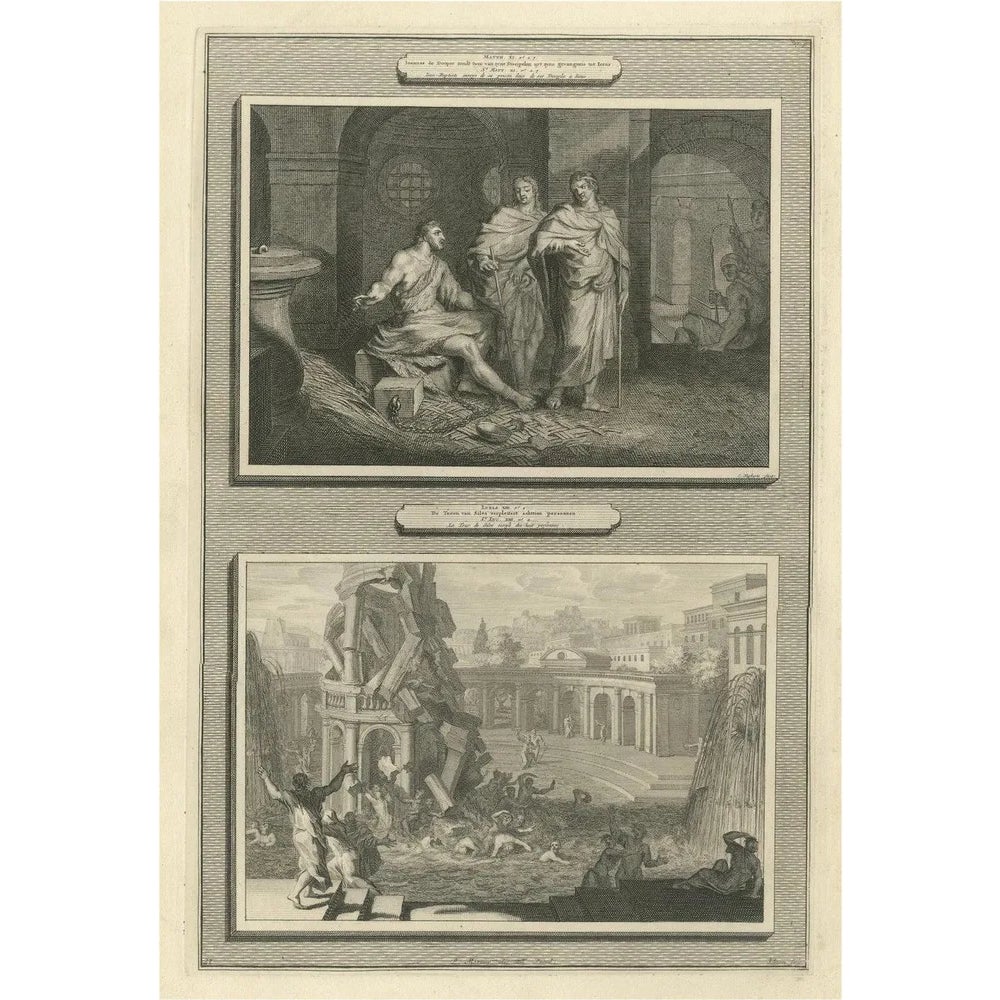 Pieter Mortier, John the Baptist in Prison and Fall of the Tower of ...