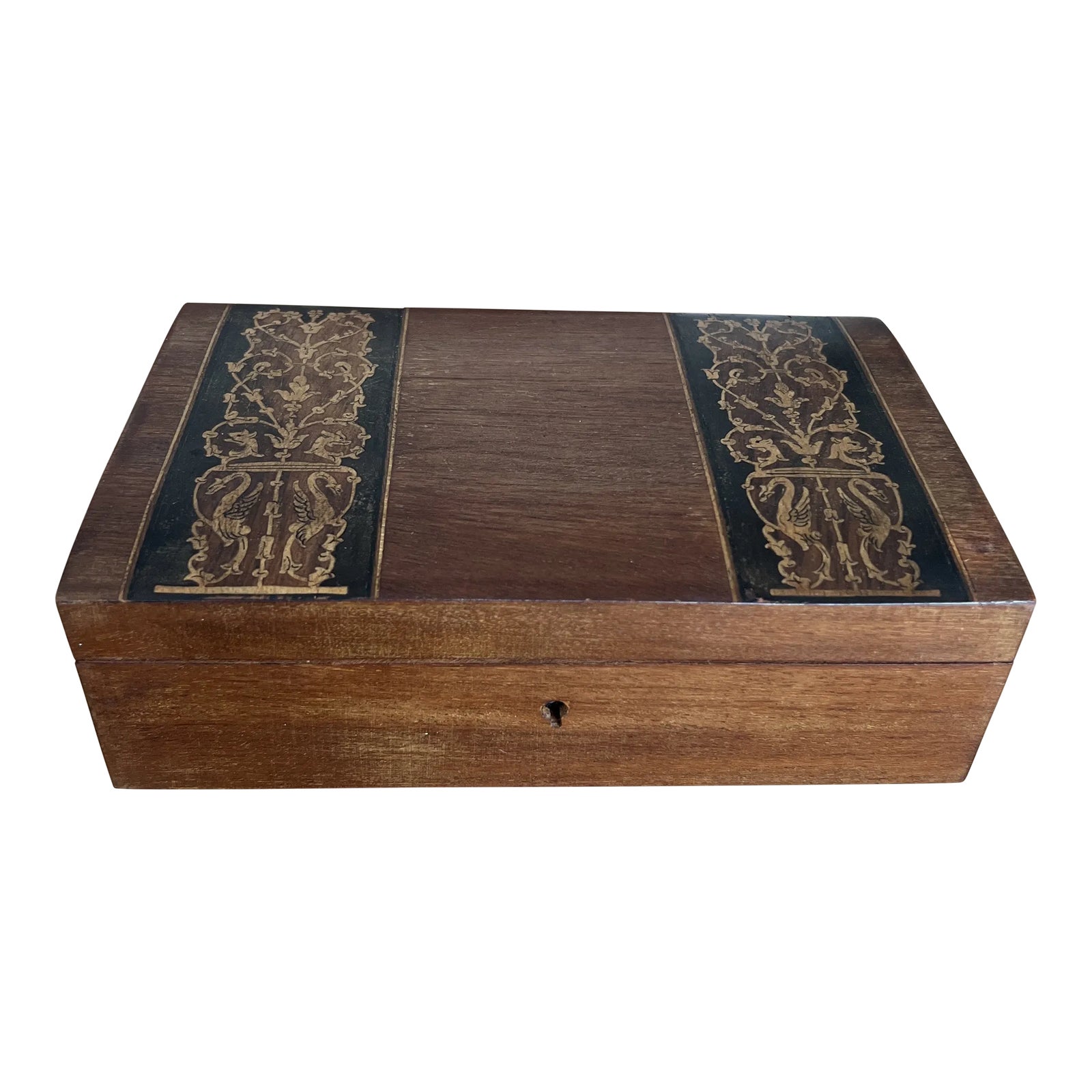 Vintage Italian Wood Box With Inlay | Chairish