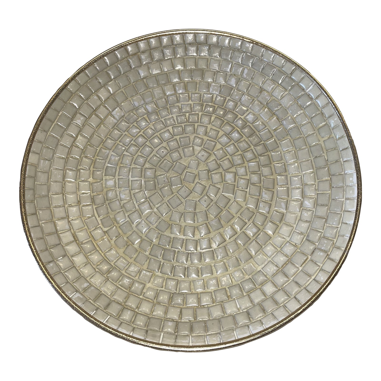 Vintage Mid Century Modern Mosaic Round Decorative Plate Platter Tray ...