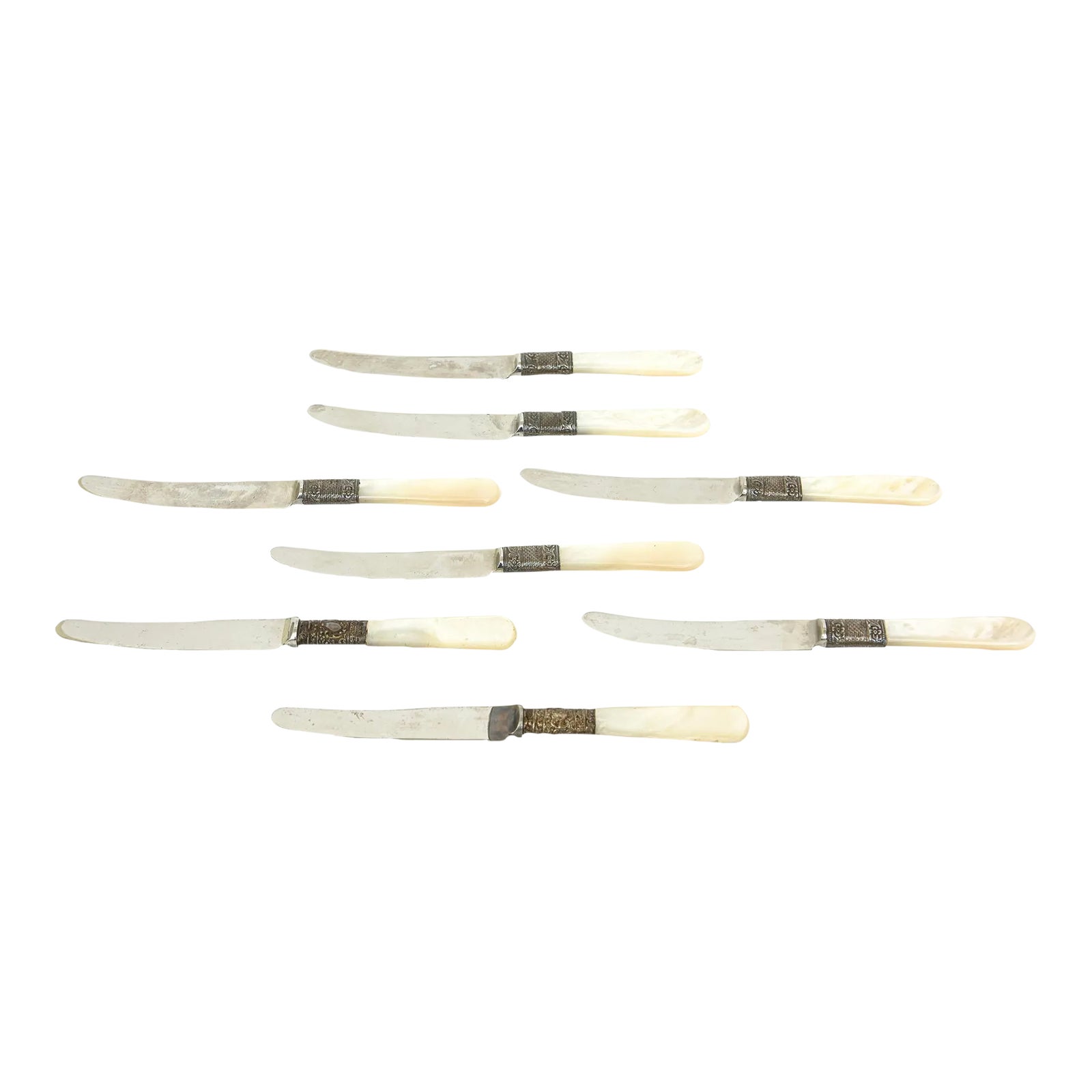 Genuine Vintage Mother of Pearl , Metal and Stainless Steel Appetizer ...