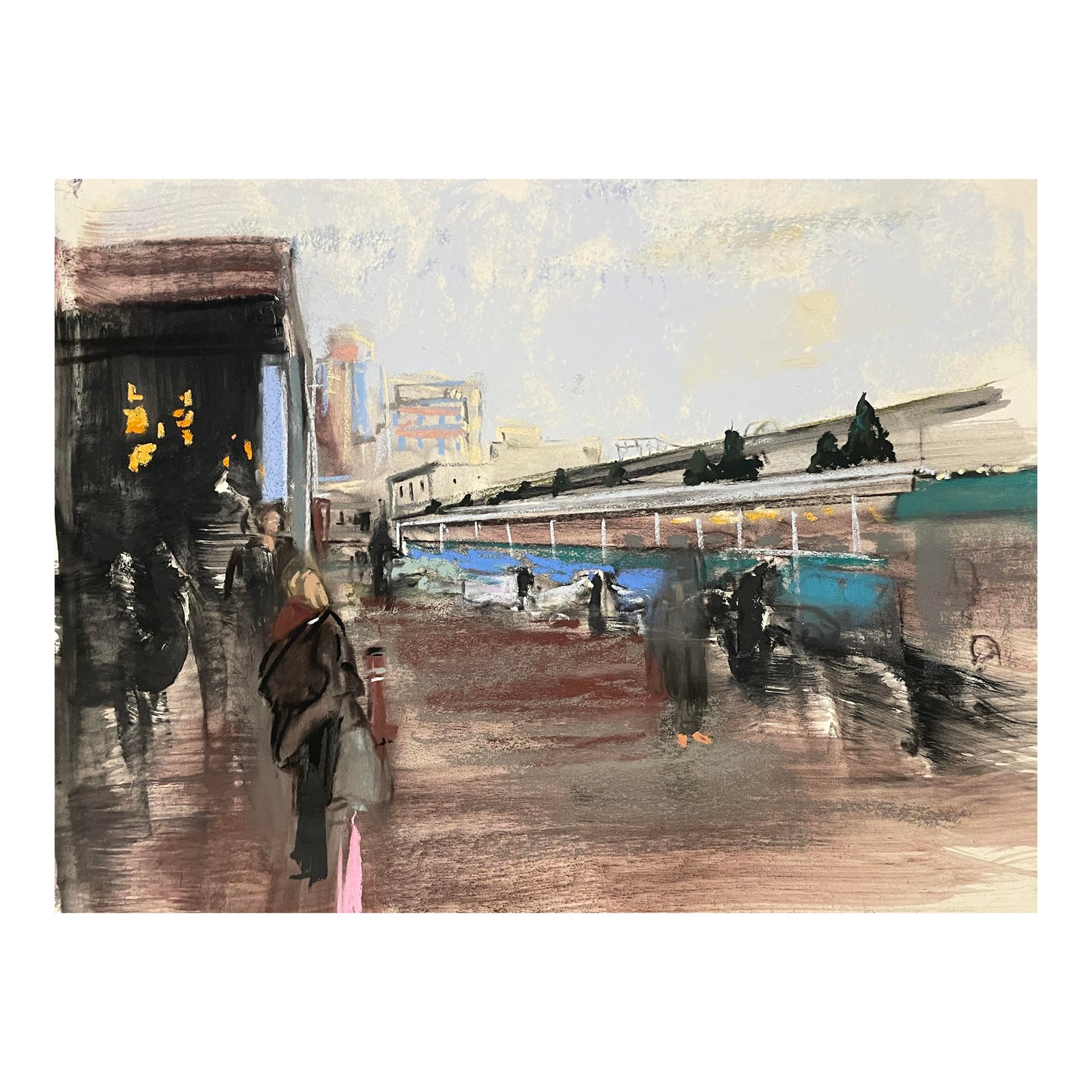 Seattle Waterfront Pastel by Susan Glendenning | Chairish