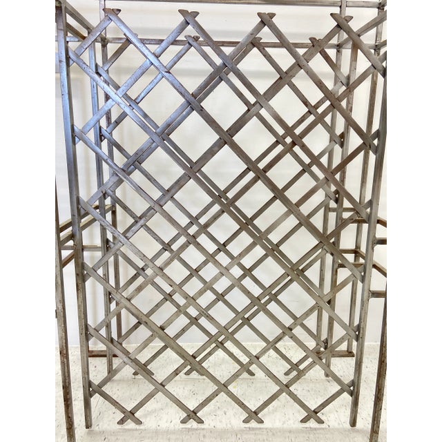 Custom Industrial Solid Raw Steel Bar and Wine Rack | Chairish