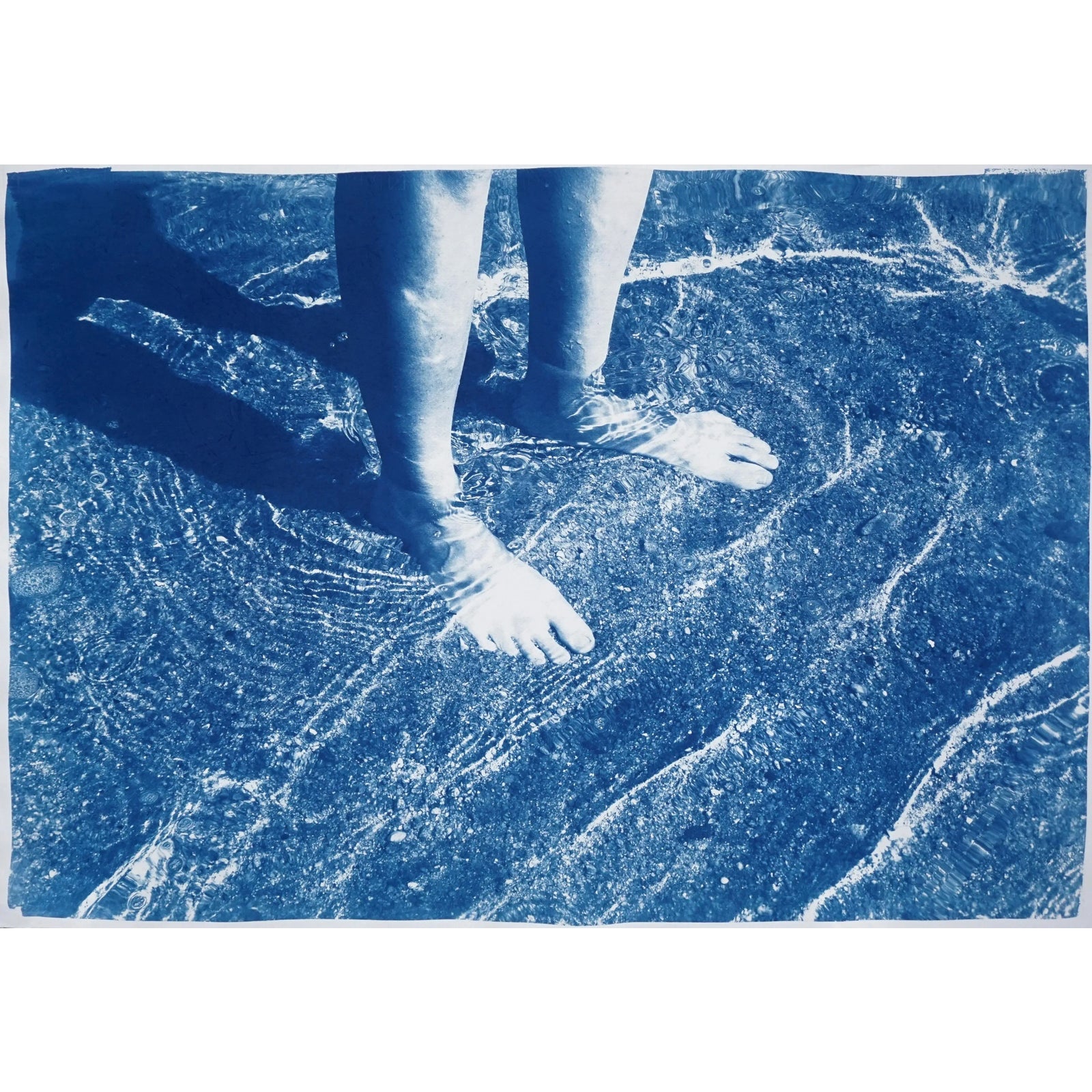 2020 Cyanotype Seascape of Water Reflection With Feet Figure, "Greek ...