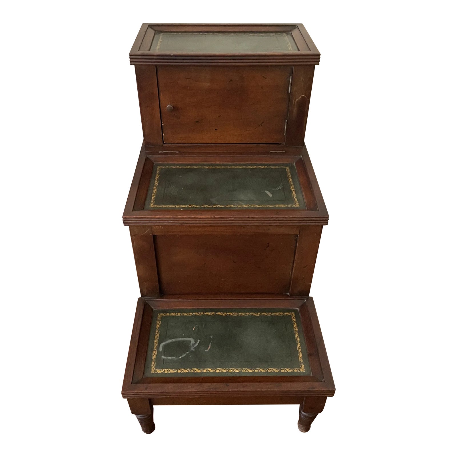 Mid 19th Century English Regency Mahogany and Leather Step Side Table ...