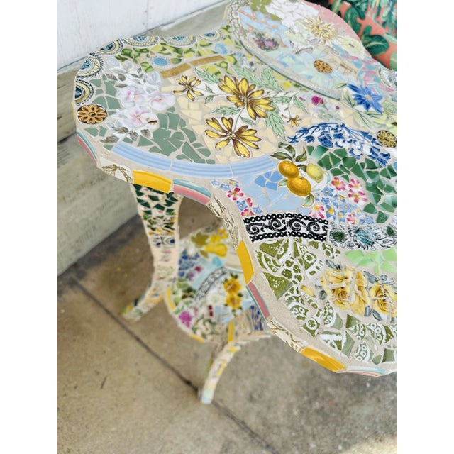 Vintage Mosaic Side Table | Chairish