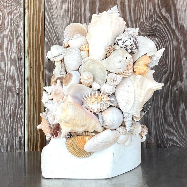 Vintage Coastal Shell Encrusted Bust | Chairish