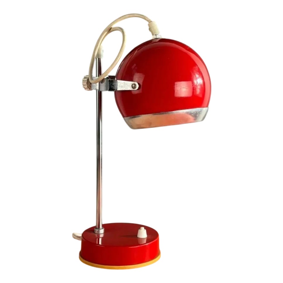 Space Age Red Desk Lamp from Szarvasi, 1970s | Chairish