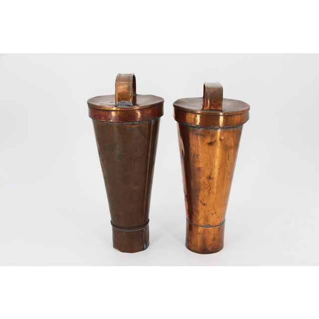 19th Century Antique Copper Pair of Cone Shaped Boxes | Chairish