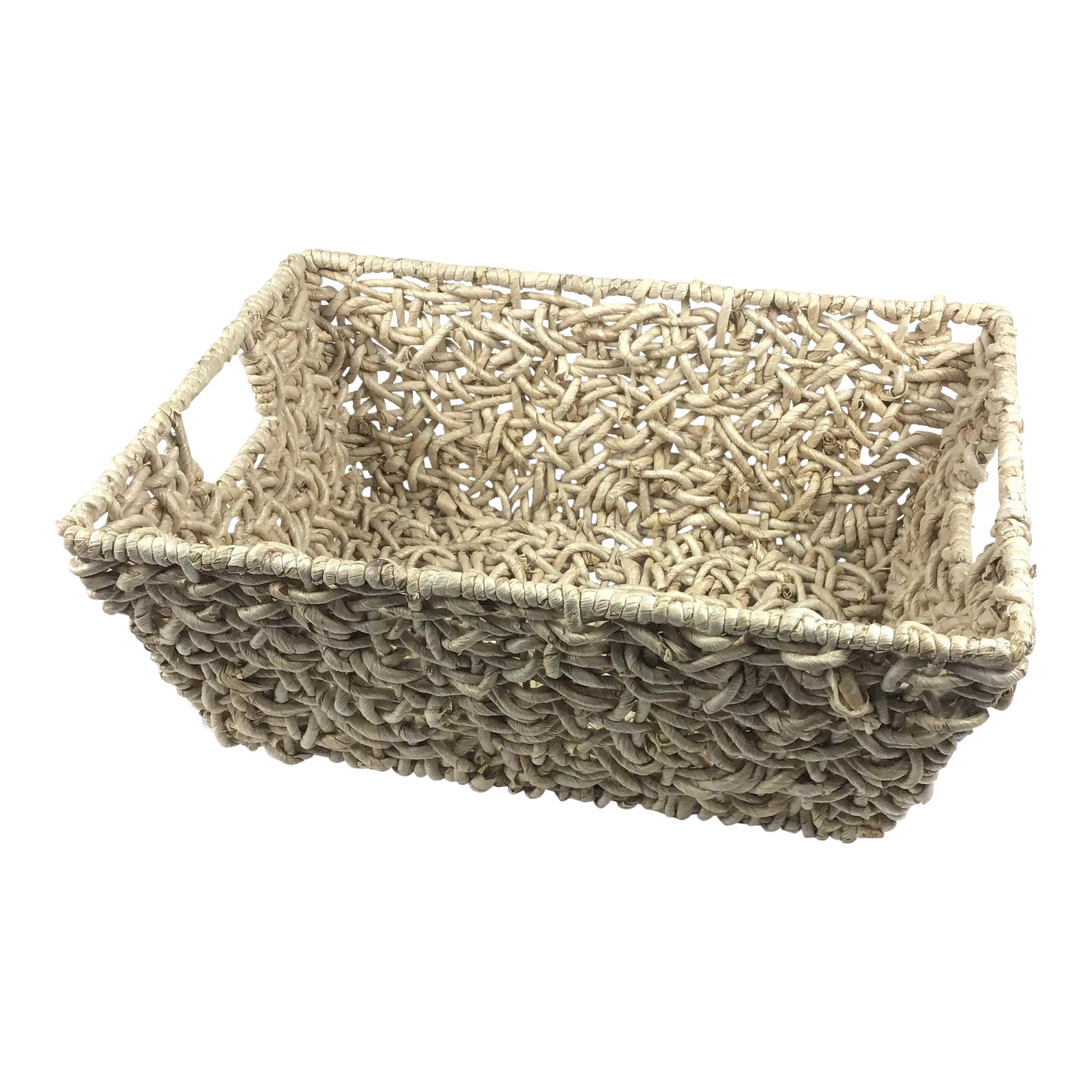 Artisan Interwoven Tray Basket | Chairish