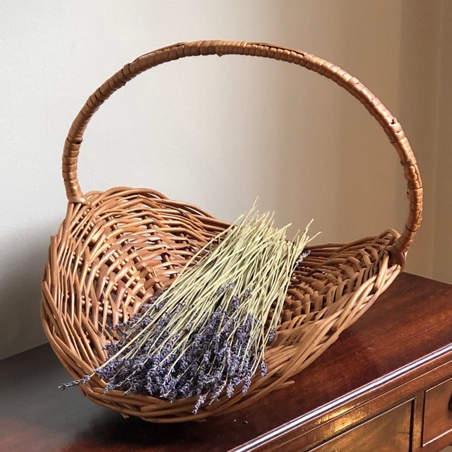 Mid-20th Century European Flower Gathering Basket | Chairish