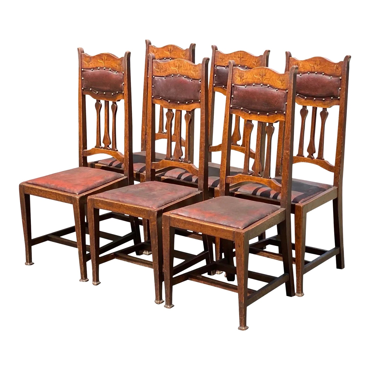 Set of 6 Early 20th Century Arts & Crafts Mission Oak Dining Chairs ...
