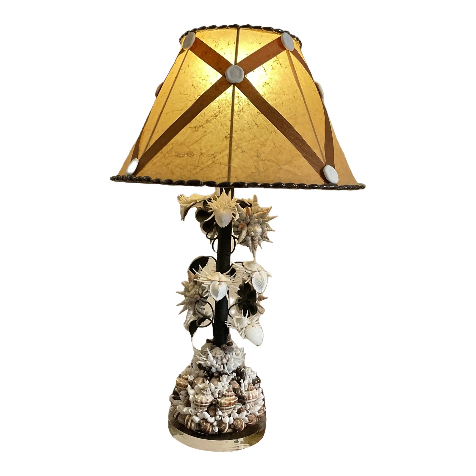 Shellart Lamp With Shade | Chairish