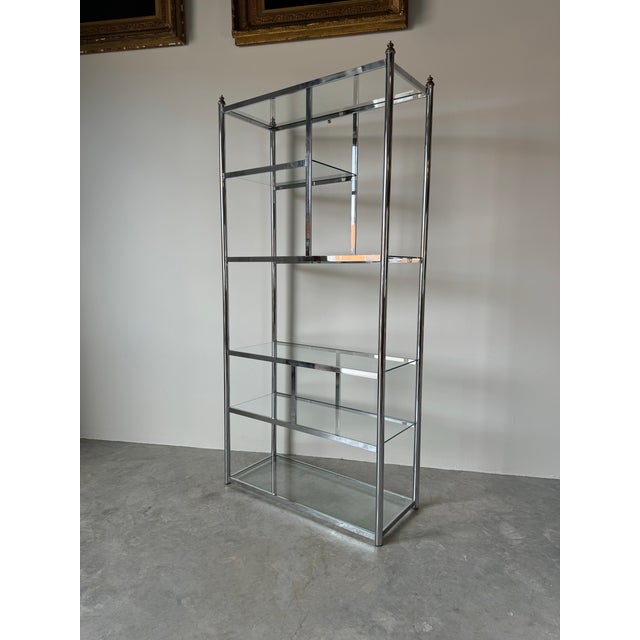 Mid Century Milo Baughman Style Six Tier Chrome and Glass Etagere Chairish