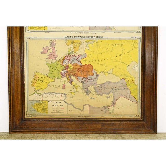 Oak Framed Historical Map of Europe From 1810-1815 | Chairish
