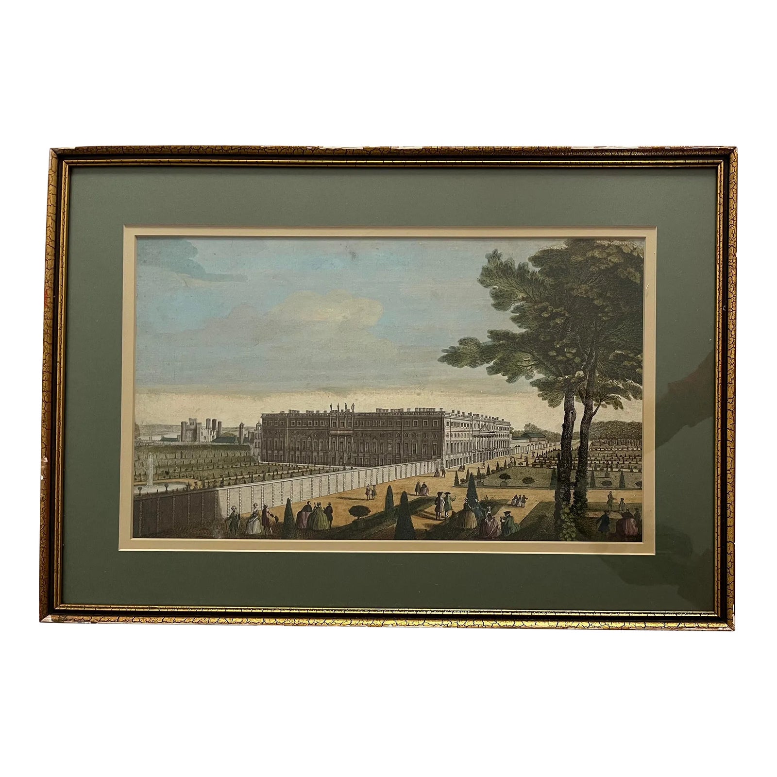 18th Century Hand Colored Engraving - a View of the Royal Palace of ...