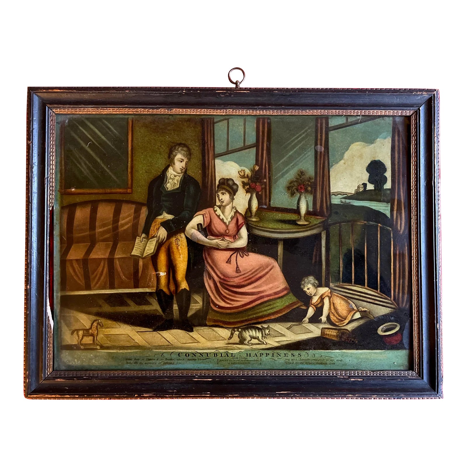 Antique Early 19th Century George III Reverse Eglomise Painting Print ...