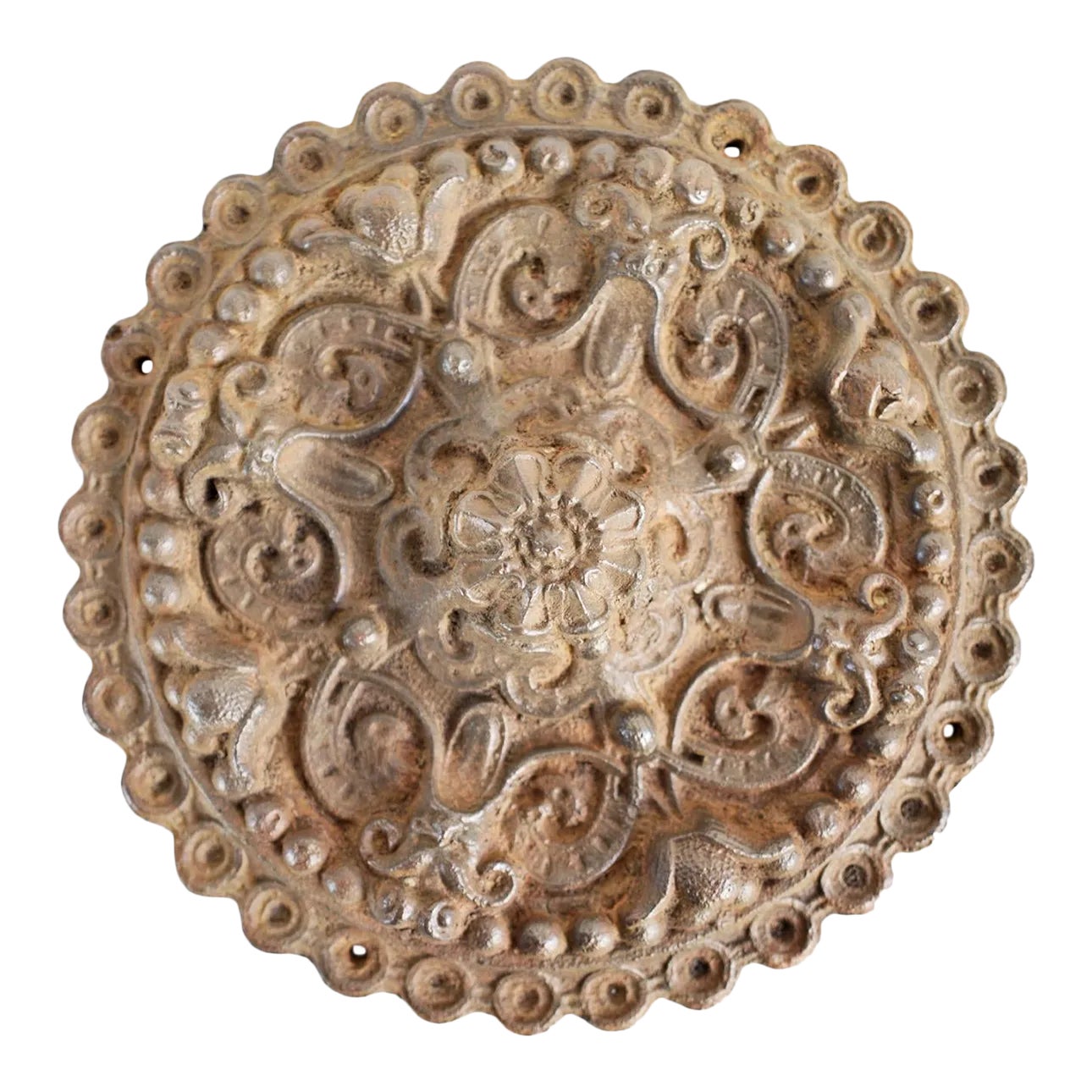 Antique Cast Iron Medallion | Chairish