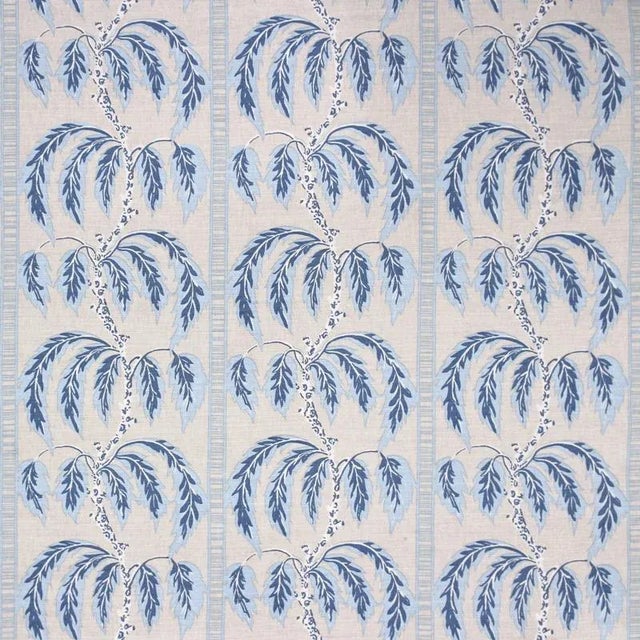 Sister Parish Palms Fabric in Cornwall Blue | Chairish