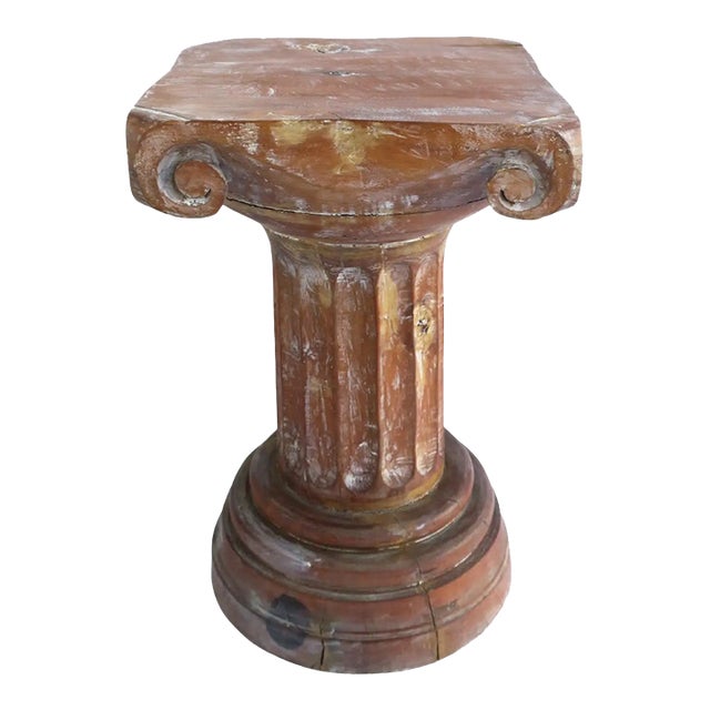 Wood Column Pedestal Table Neoclassical for Sculpture or Cocktails ...