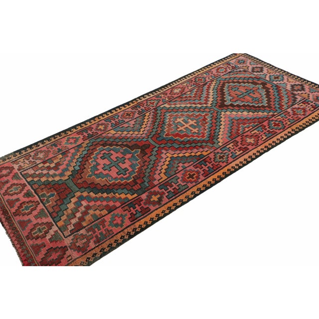 Vintage Persian Bidjar Kilim in Polychromatic Geometric Patterns by Rug ...