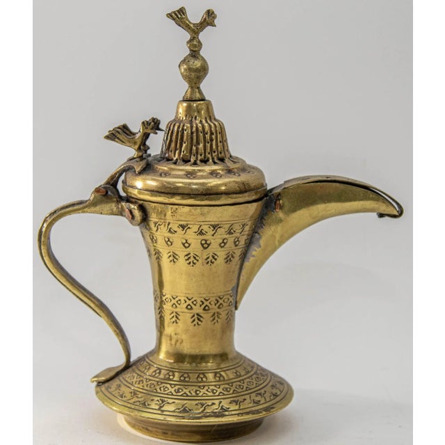 Antique Islamic Dallah Arabic Turkish Brass Coffee Pot or Tea Pot ...
