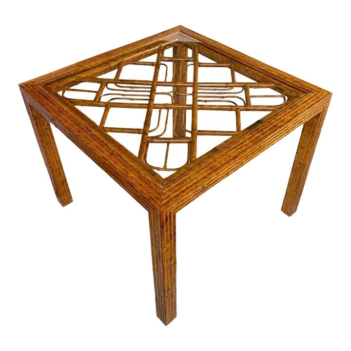 Mid Century Modern Brighton Style Tortoiseshell Fretwork Bamboo Game ...