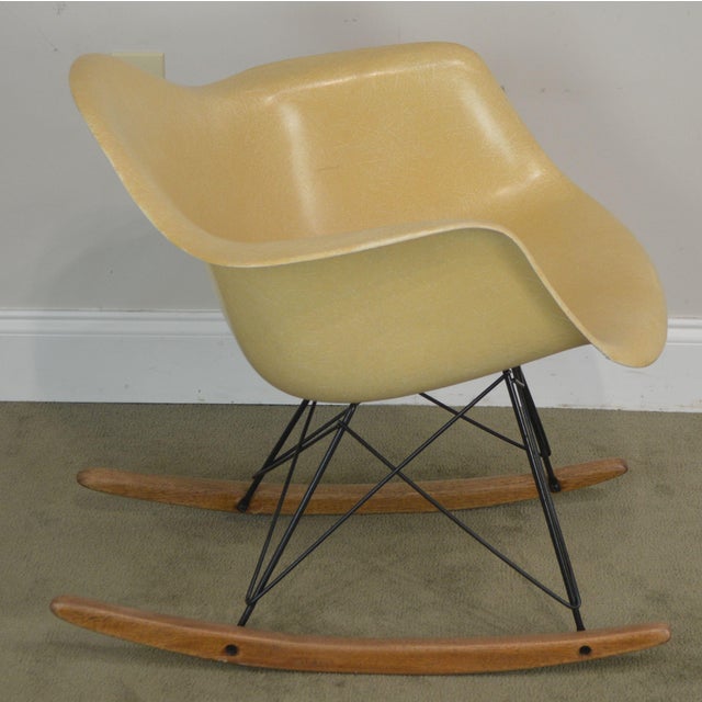 Herman Miller Charles and Ray Eames Fiberglass Shell Rocker | Chairish