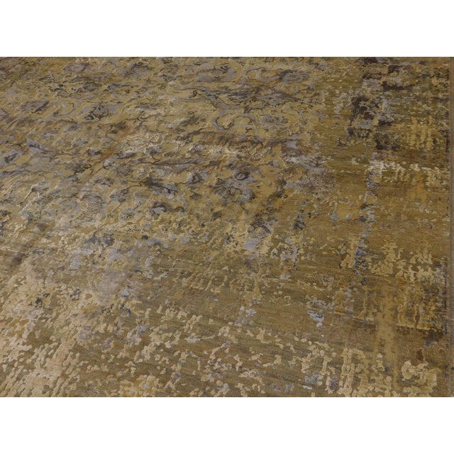 Hand Knotted Indian Wool and Silk Rug - 9'x 12' | Chairish