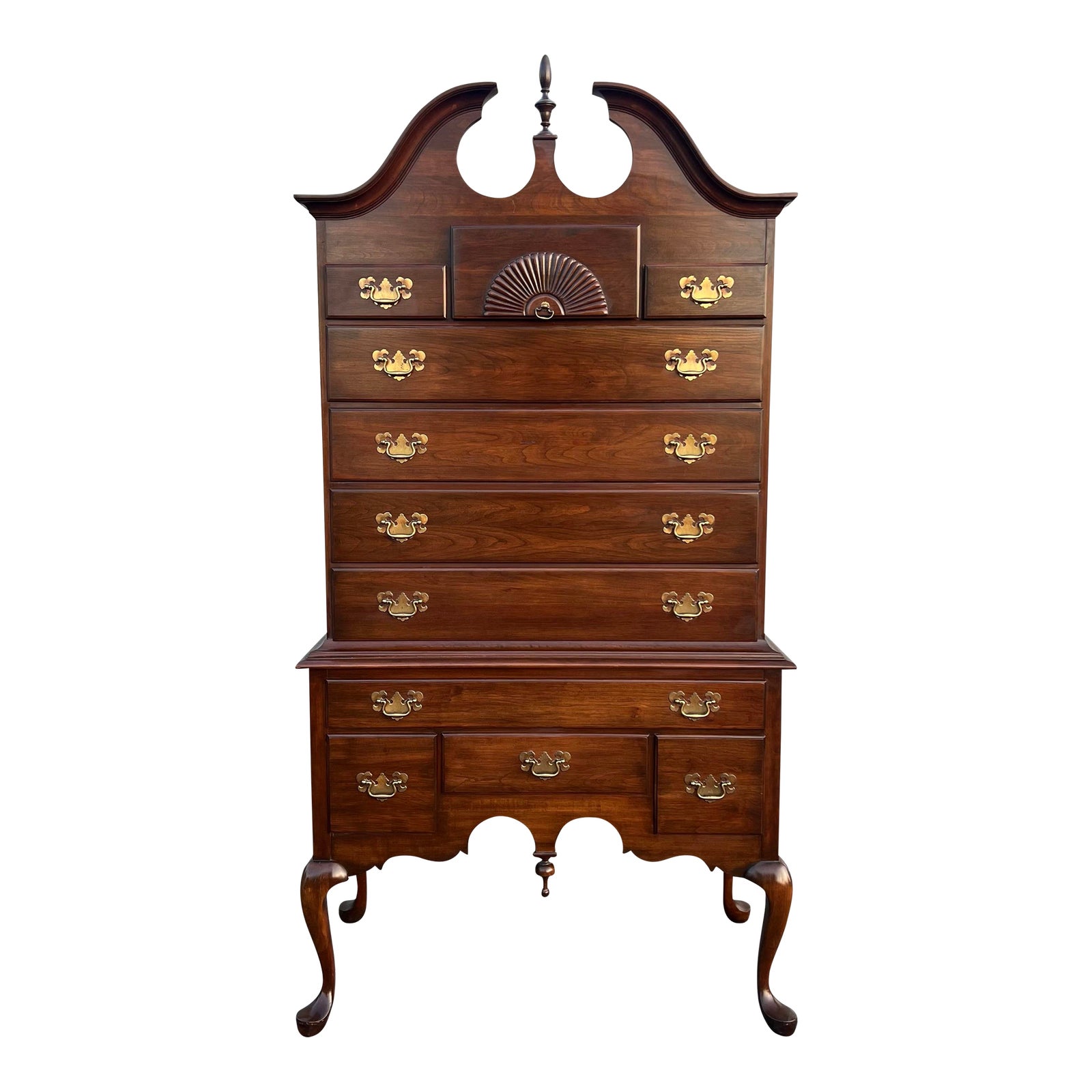 Pennsylvania House Solid Cherry Queen Anne Highboy Dresser | Chairish