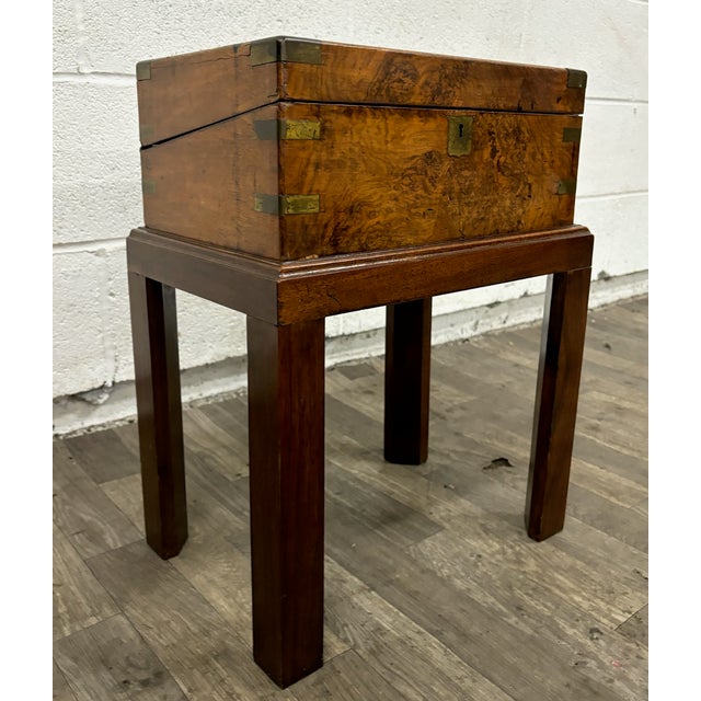 Antique 19th Century Victorian Campaign Lap Desk With Stand | Chairish