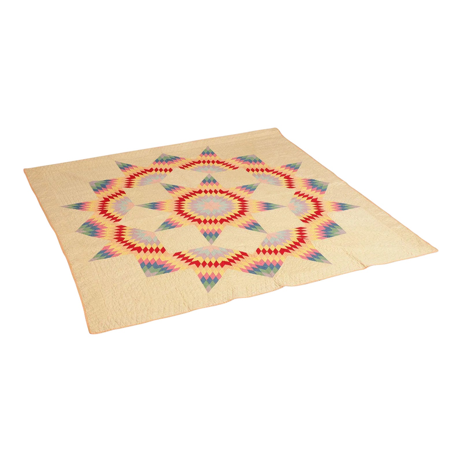 Vintage 'Broken Star' Pattern Quilt | Chairish