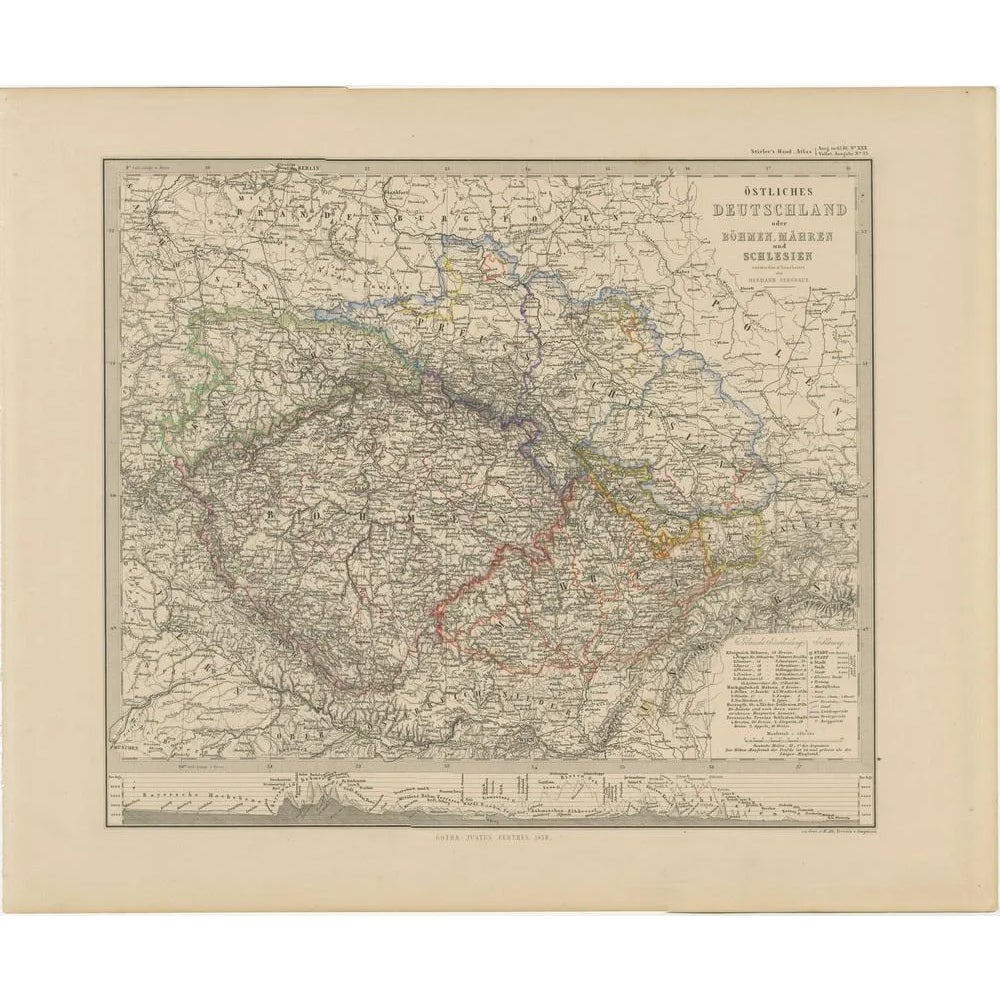 Antique Map of Eastern Germany, 1858 | Chairish