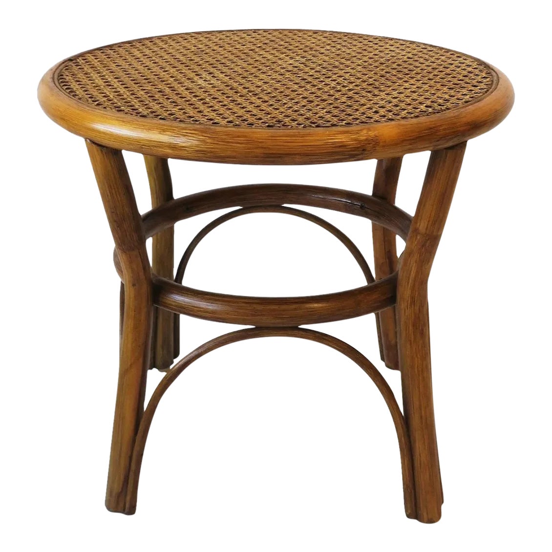 Wicker Cane Rattan Side or End Table | Chairish