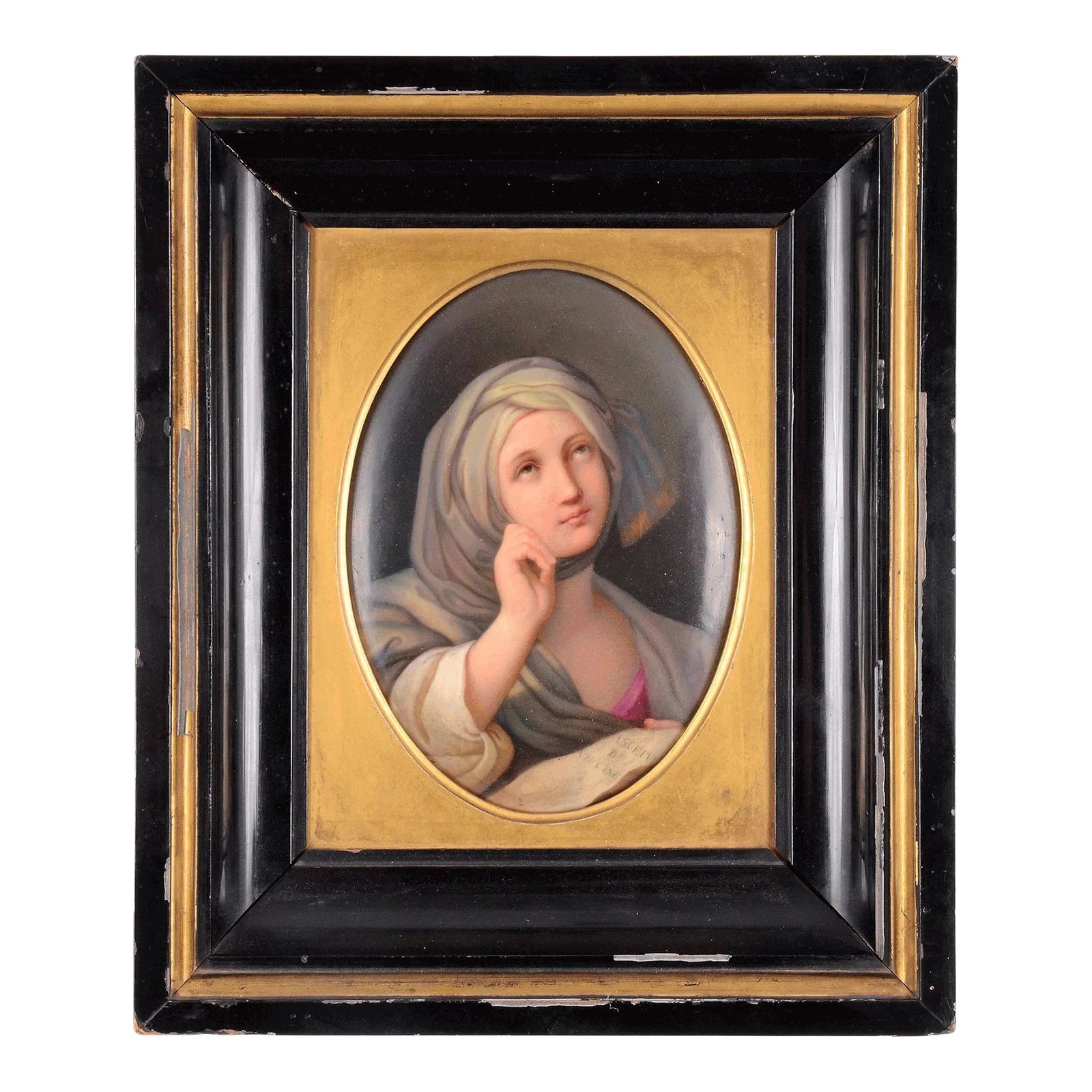 KPM Hand Painted Porcelain Portrait Signed by Artist | Chairish