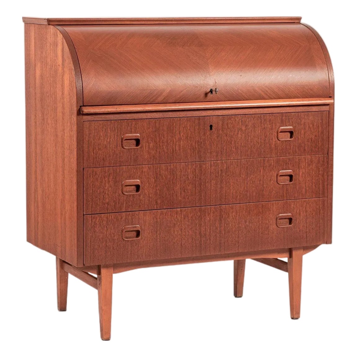 Mid-Century Teak Rolltop Secretary Desk by Egon Ostergaard, Made in ...