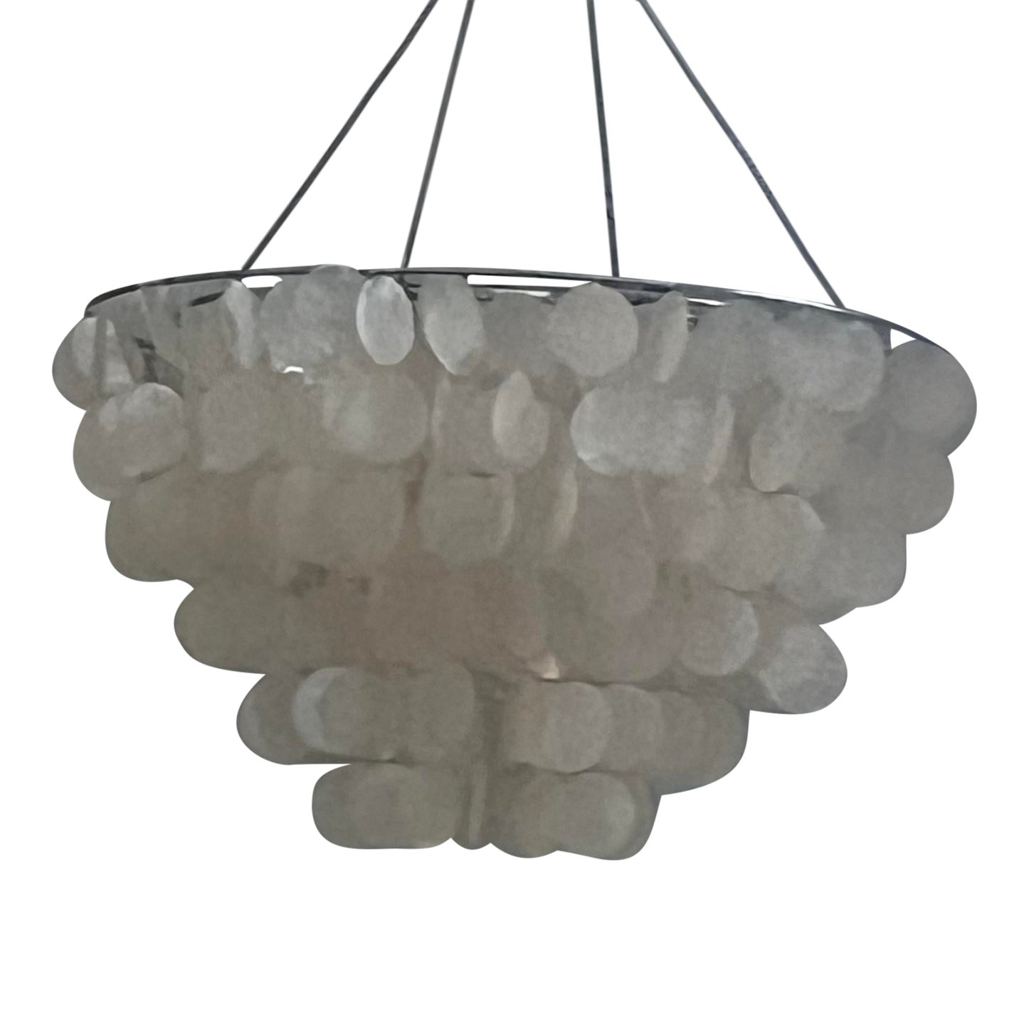 1970s Capiz Shell- Windowpane Oyster- 6 Tier Chandelier | Chairish